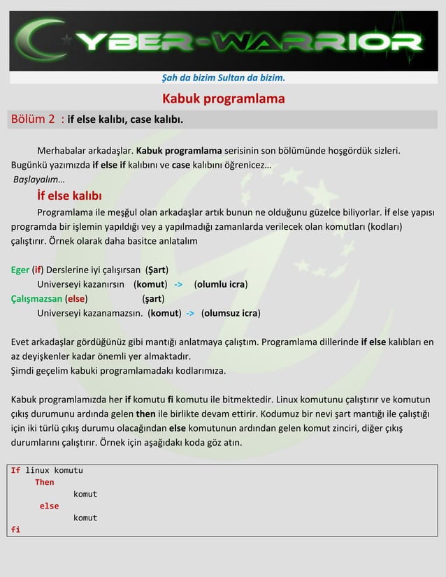 Kabuk programlama 2 | PDF