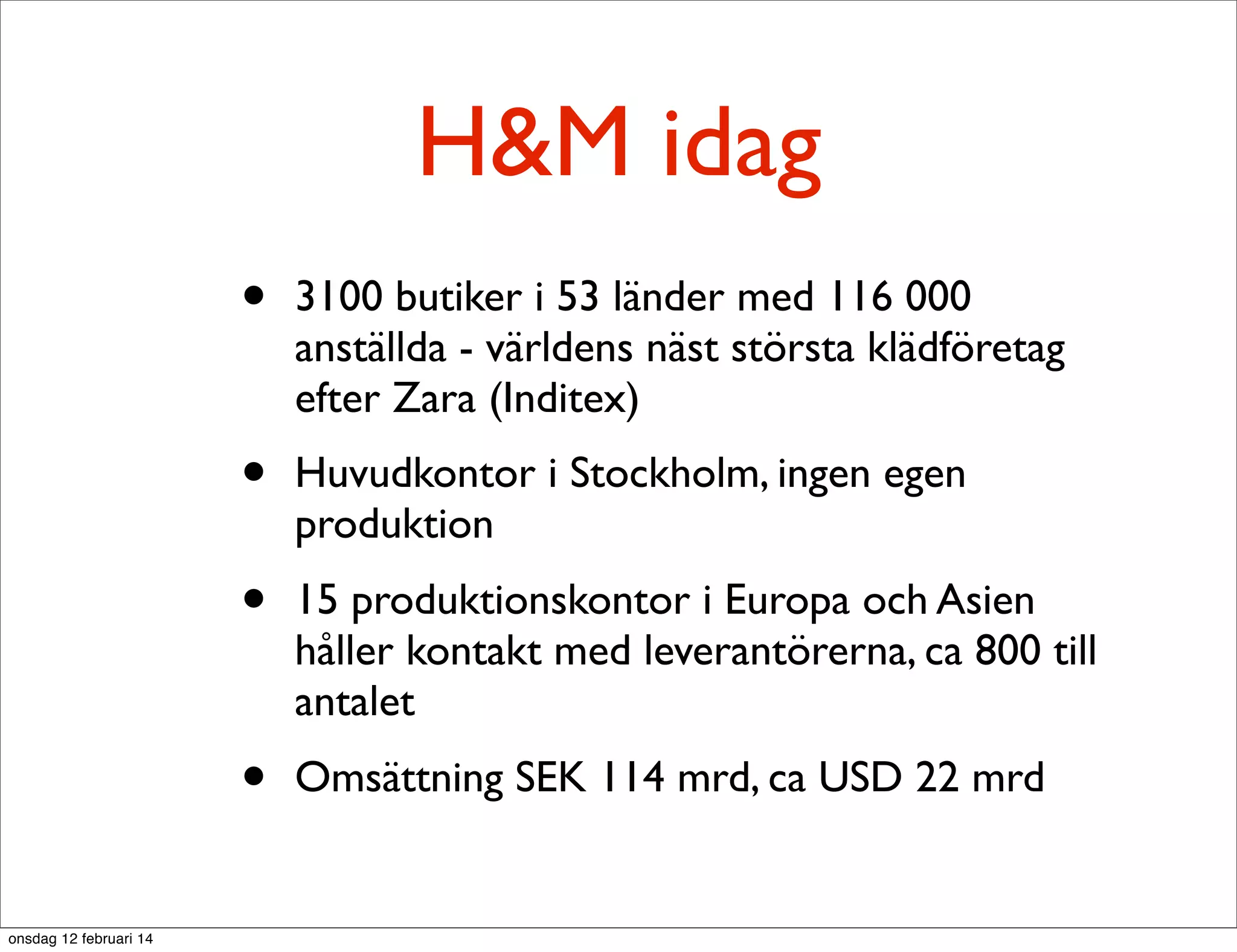Globalisering - Case H&M | PDF