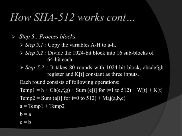 Secure Hash Algorithm