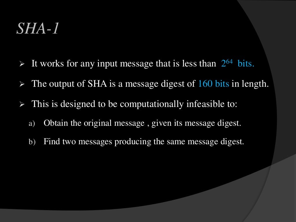 Secure Hash Algorithm