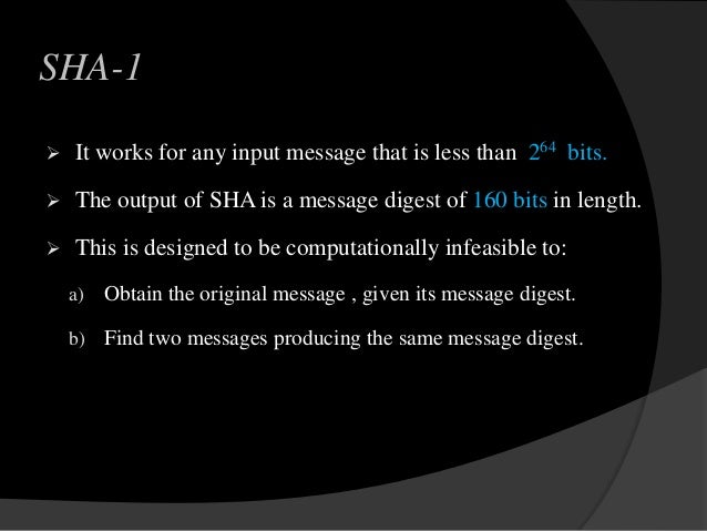 Secure Hash Algorithm