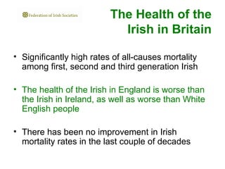Health of the Irish in Britain | PPT
