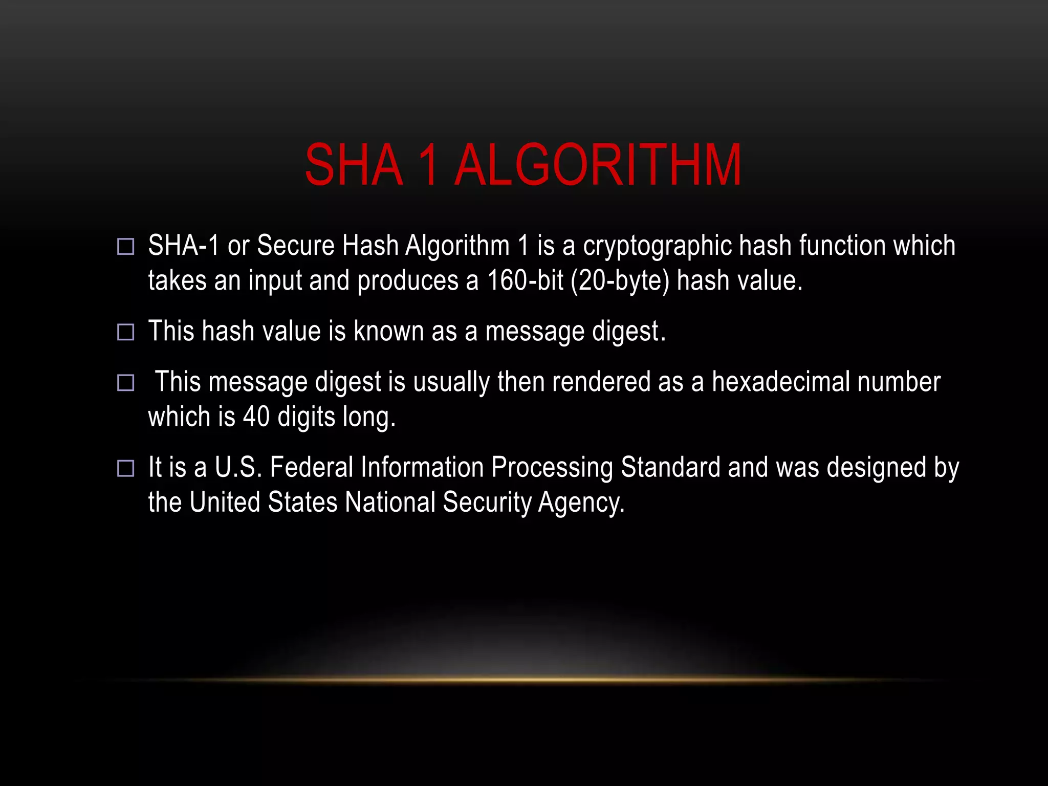 SHA 1 Algorithm.ppt