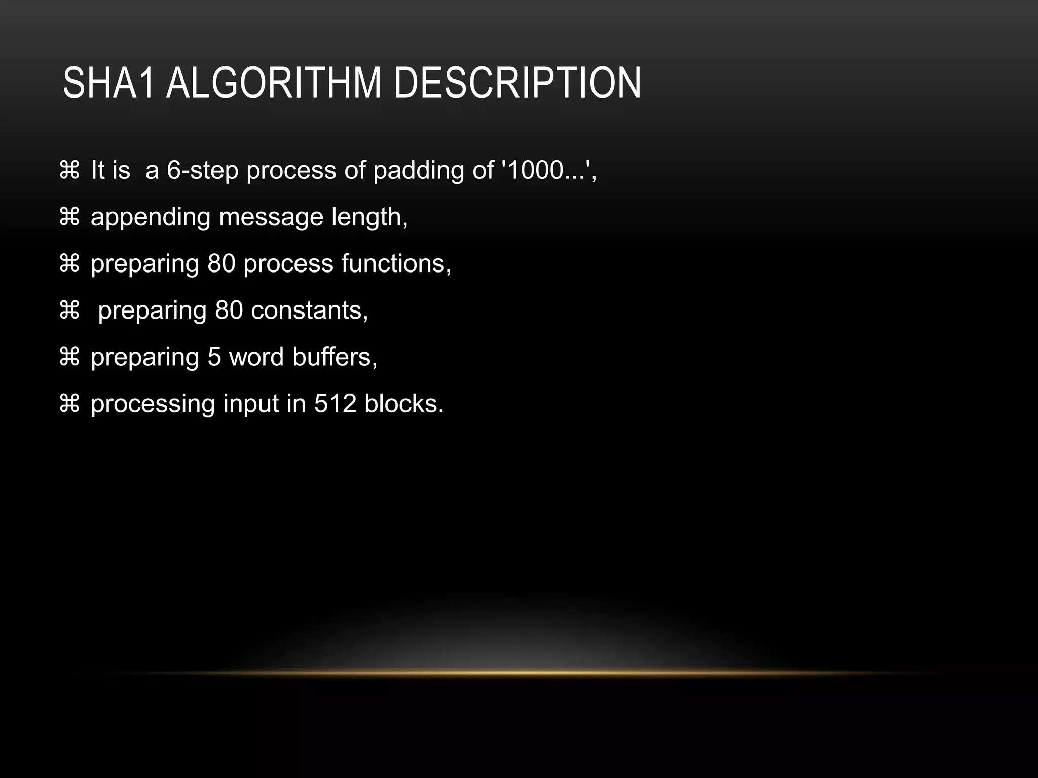 SHA 1 Algorithm.ppt