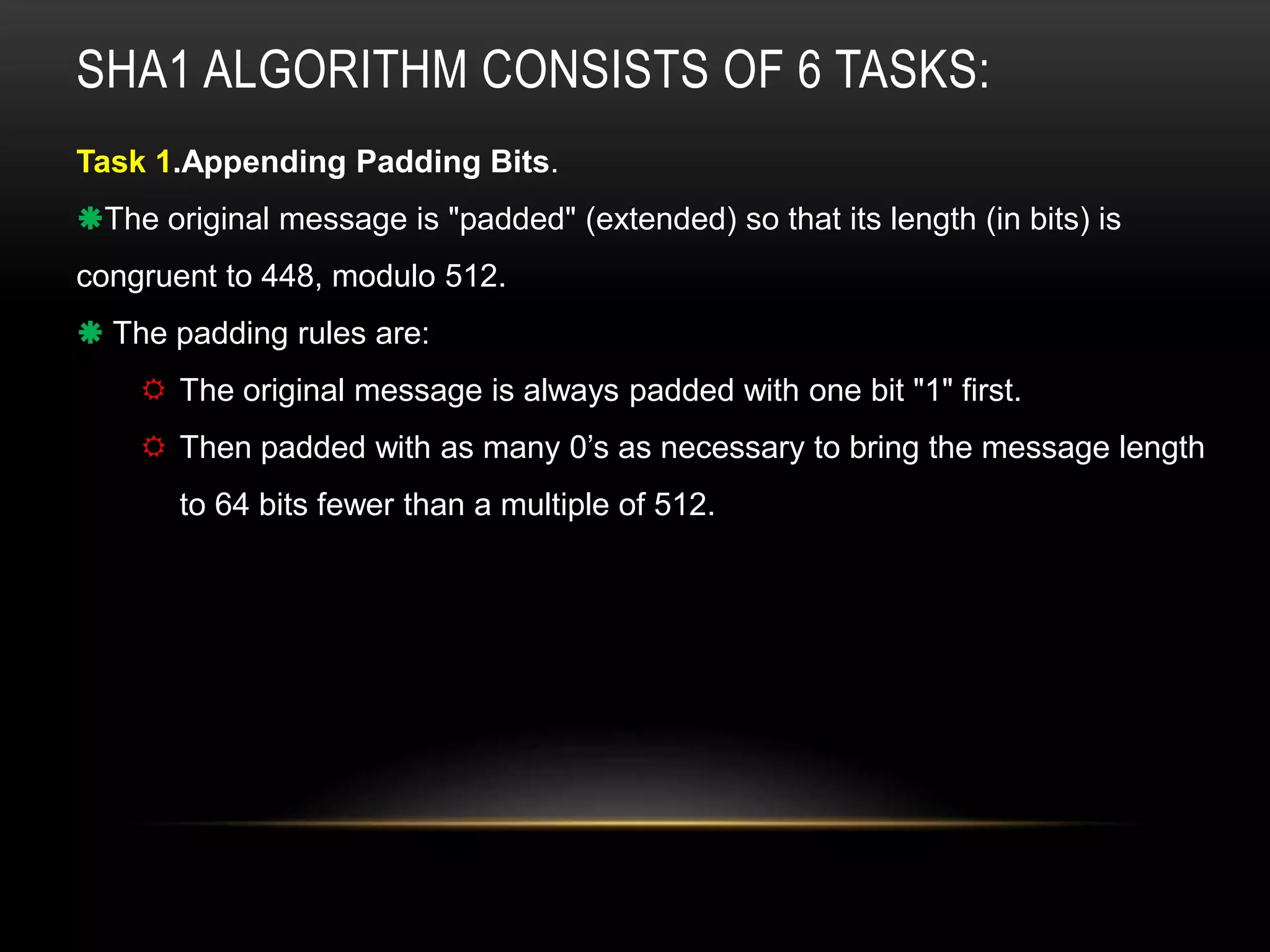 SHA 1 Algorithm.ppt