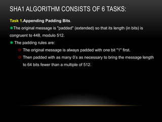 SHA 1 Algorithm.ppt
