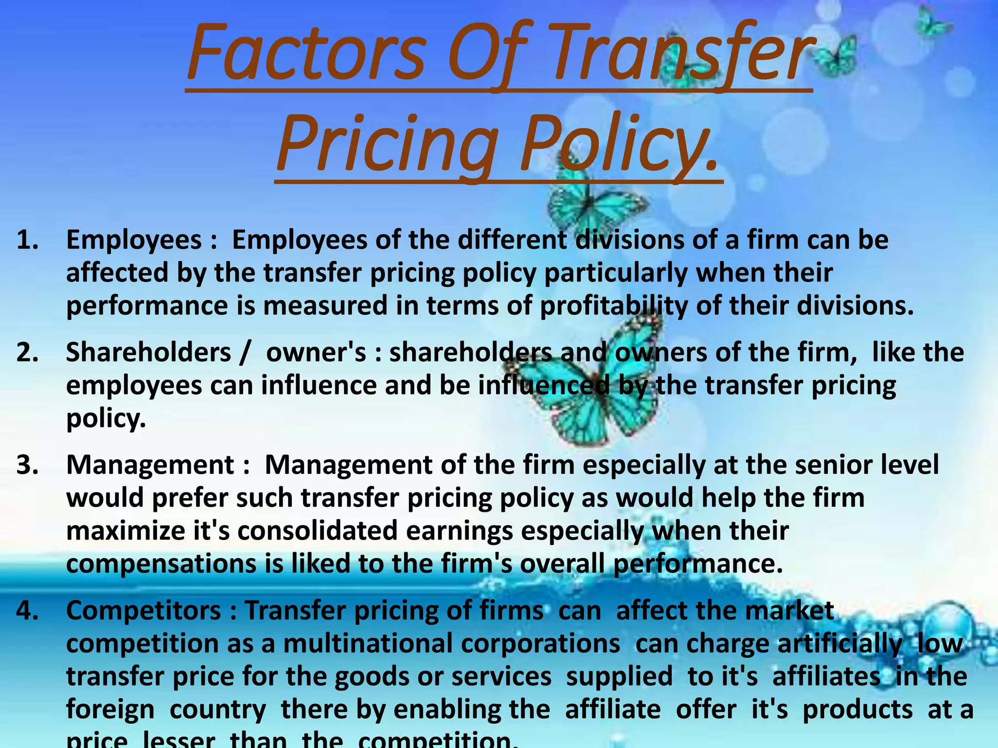International Transfer Pricing Methods | PPTX