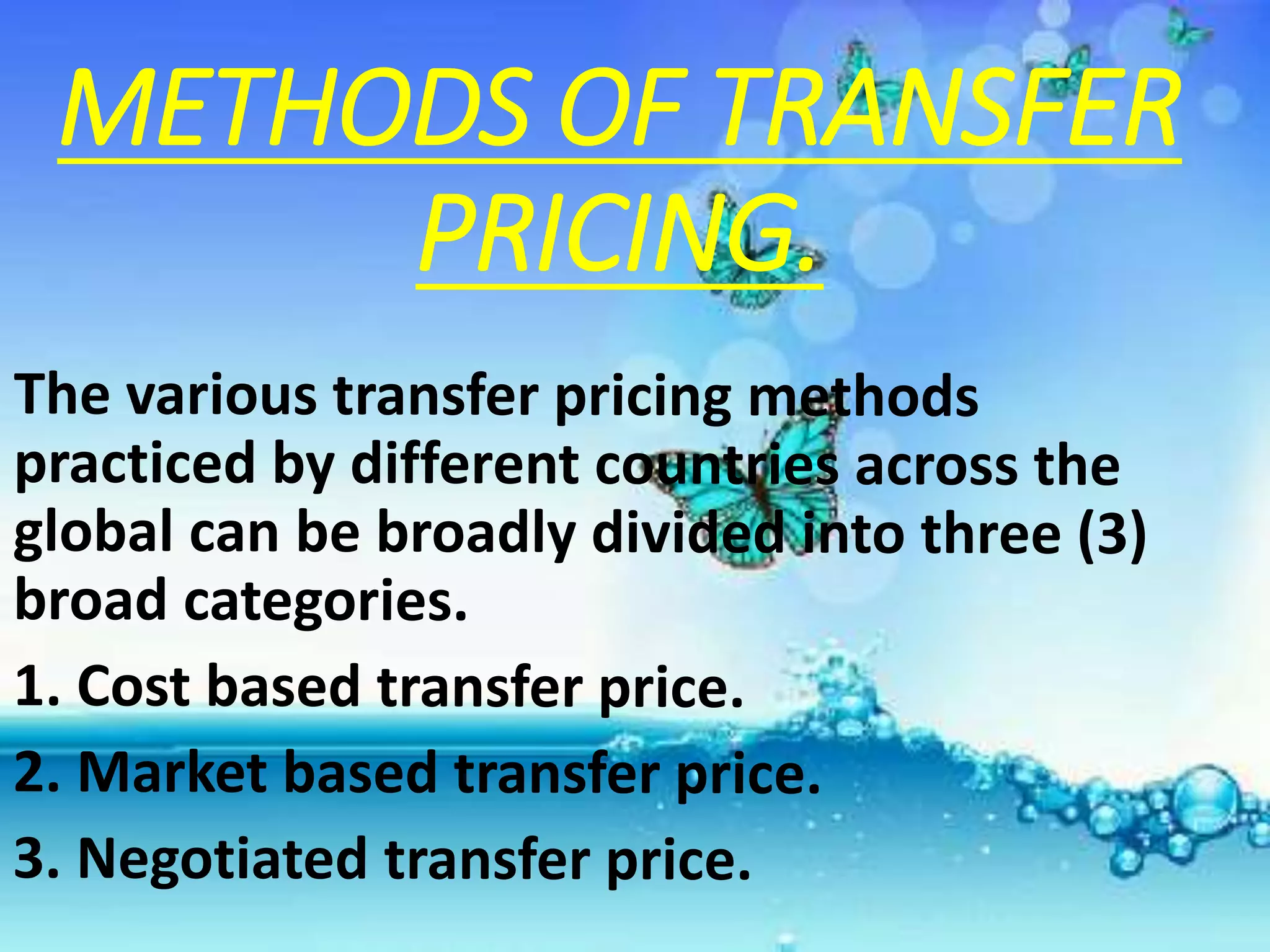 International Transfer Pricing Methods | PPTX