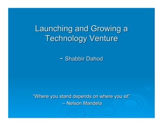 Invention 2 Venture: Shabbir Dahod | PDF