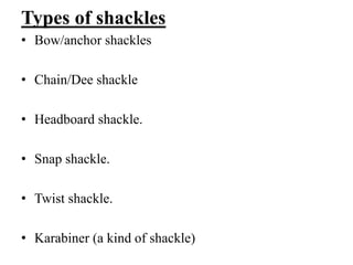 TYPES OF SHACKLES (With Pictures) | PPTX
