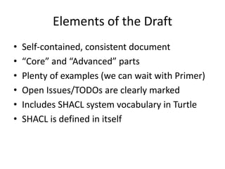 SHACL Specification Draft | PPT