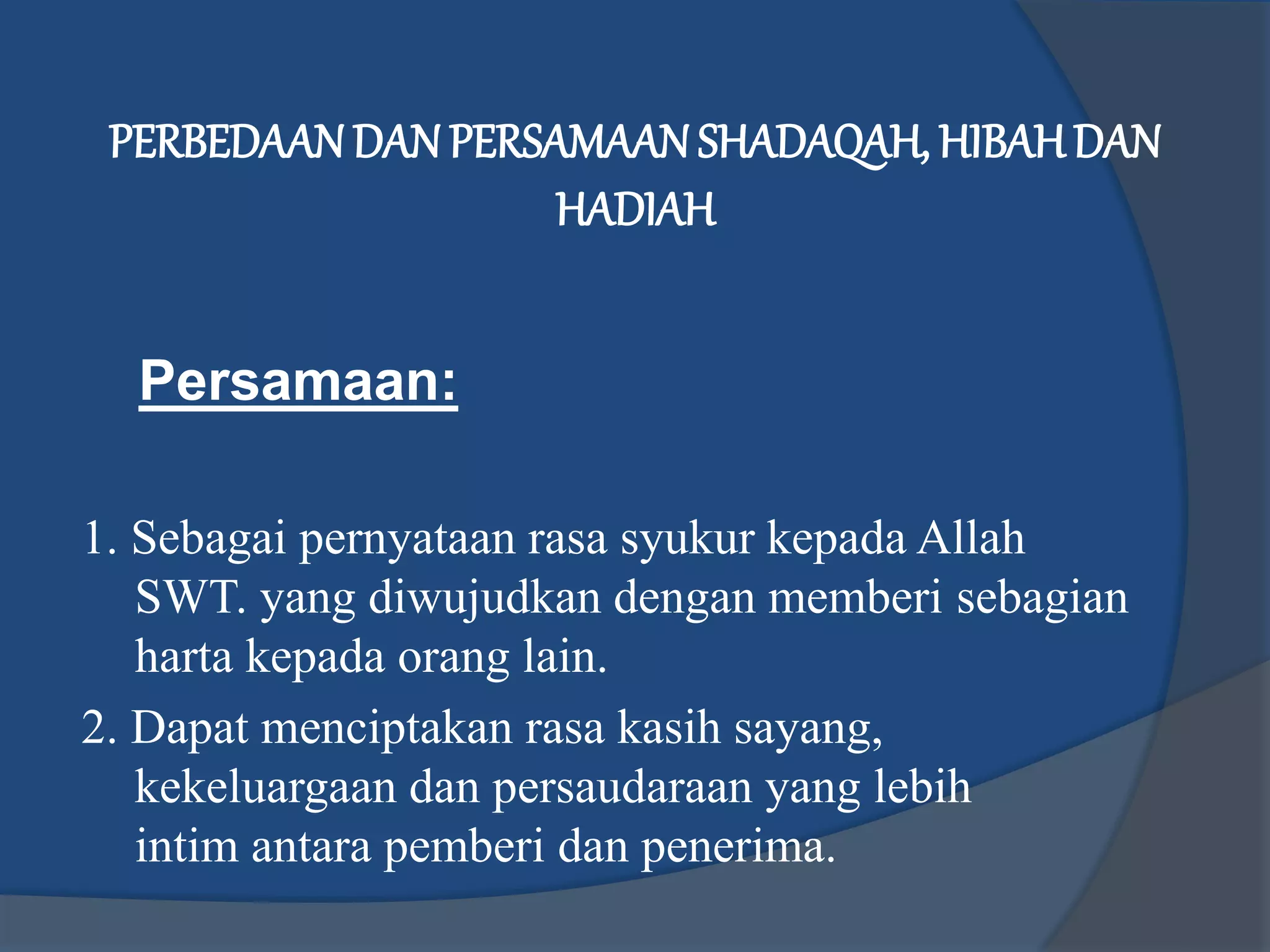 ppt Shadaqah, hibah dan hadiah | PPTX