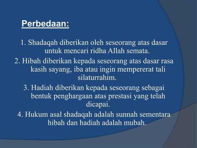ppt Shadaqah, hibah dan hadiah | PPTX