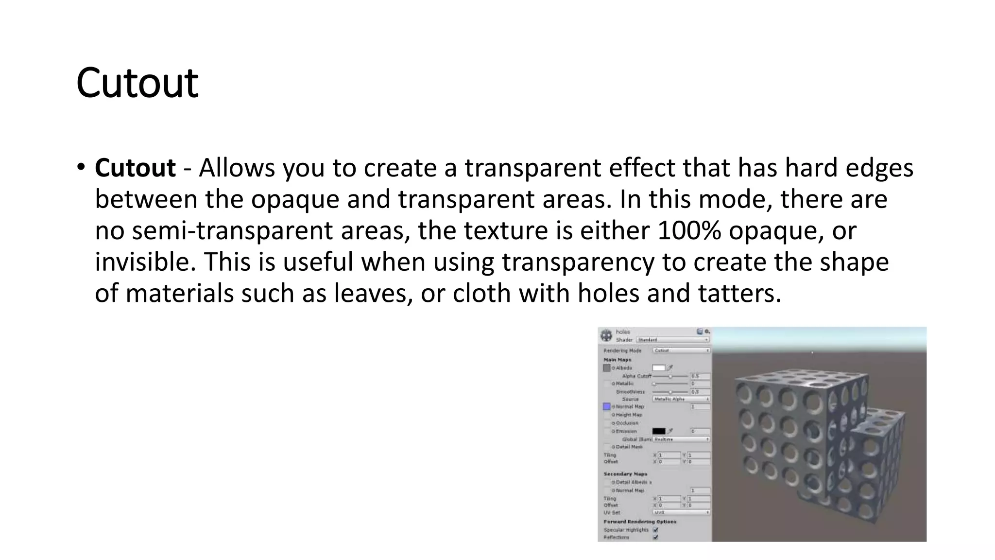 Shaders And Standard Shader In Unity Pptx 3 D Graphics Computer