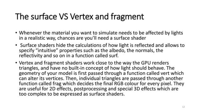 Shaders & Standard Shader In Unity | PPTX | 3-D Graphics | Computer ...