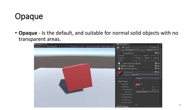 Shaders And Standard Shader In Unity Ppt