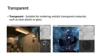 Shaders & Standard Shader In Unity | PPTX | 3-D Graphics | Computer Software and Applications