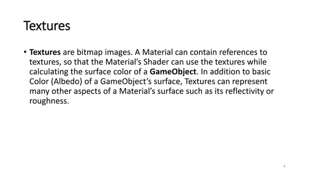 Shaders And Standard Shader In Unity Pptx 3 D Graphics Computer