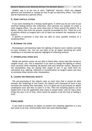 ShaderX³: Geometry Manipulation - Morphing between two different objects | PDF