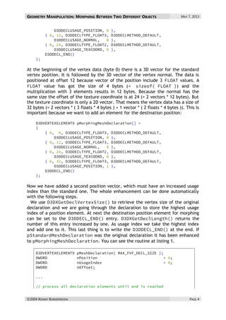 ShaderX³: Geometry Manipulation - Morphing between two different ...