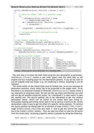 ShaderX³: Geometry Manipulation - Morphing between two different ...