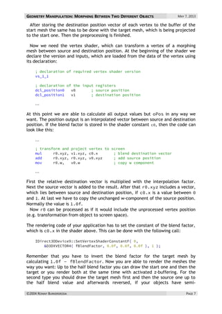 ShaderX³: Geometry Manipulation - Morphing between two different ...