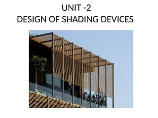 Design of shading devices in building exterior | PPTX