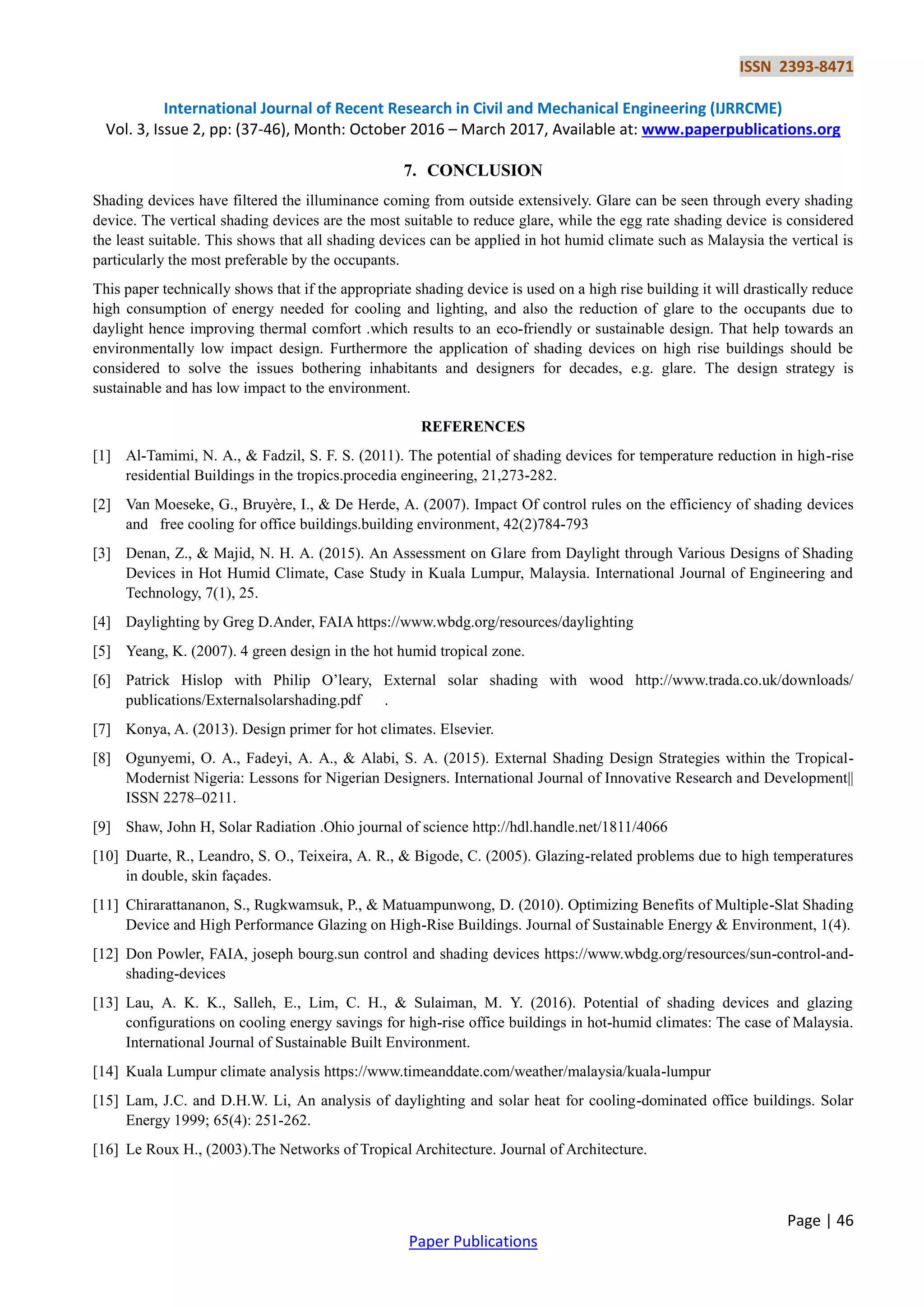 Shading Devices in High Rise Buildings in the Tropics | PDF
