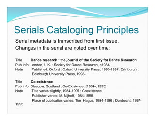 Shadle "Library Catalog Metadata Basics for Publishers" | PPT