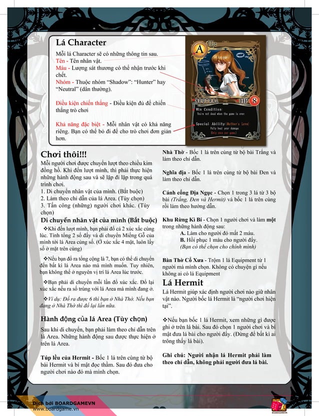 Luật chơi Shadowhunter boardgame - Rules of Shadowhunters | PDF