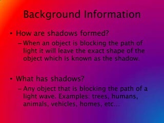 Shadow Activity | PPTX | Physics | Science