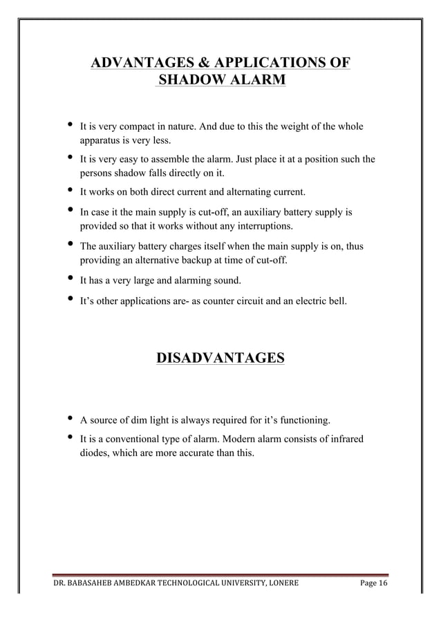 Shadow alarm | PDF