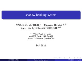 Ayoub EL MOTREB Shadow banking system | PDF