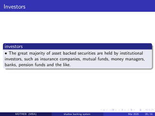 Ayoub EL MOTREB Shadow banking system | PDF