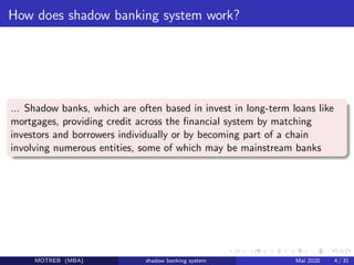 Ayoub EL MOTREB Shadow banking system | PDF
