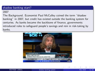 Ayoub EL MOTREB Shadow banking system | PDF