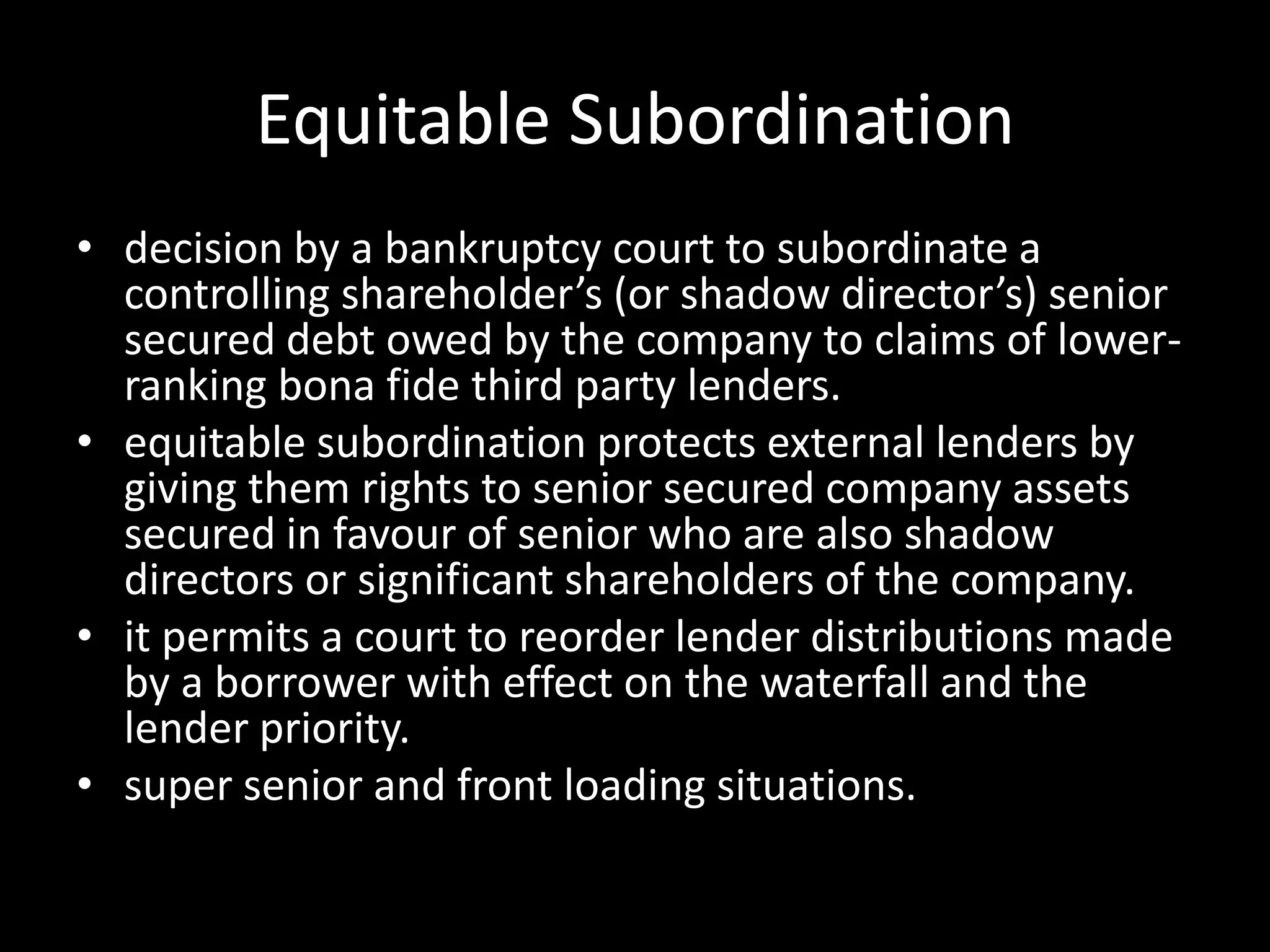 Shadow Directors and Equitable Subordination - Carsted Rosenberg ...