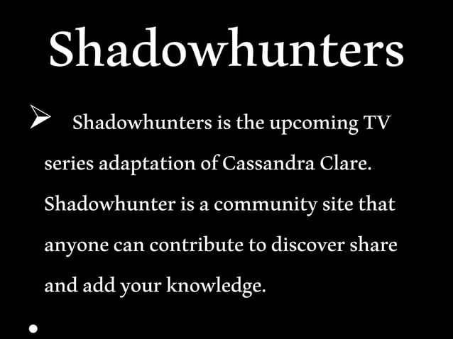 Shadowhunters abc family | PPTX