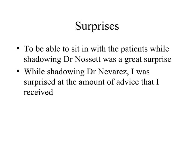 Shadowing a doctor | PPT