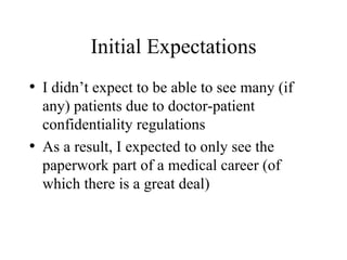 Shadowing a doctor | PPT