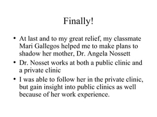 Shadowing a doctor | PPT