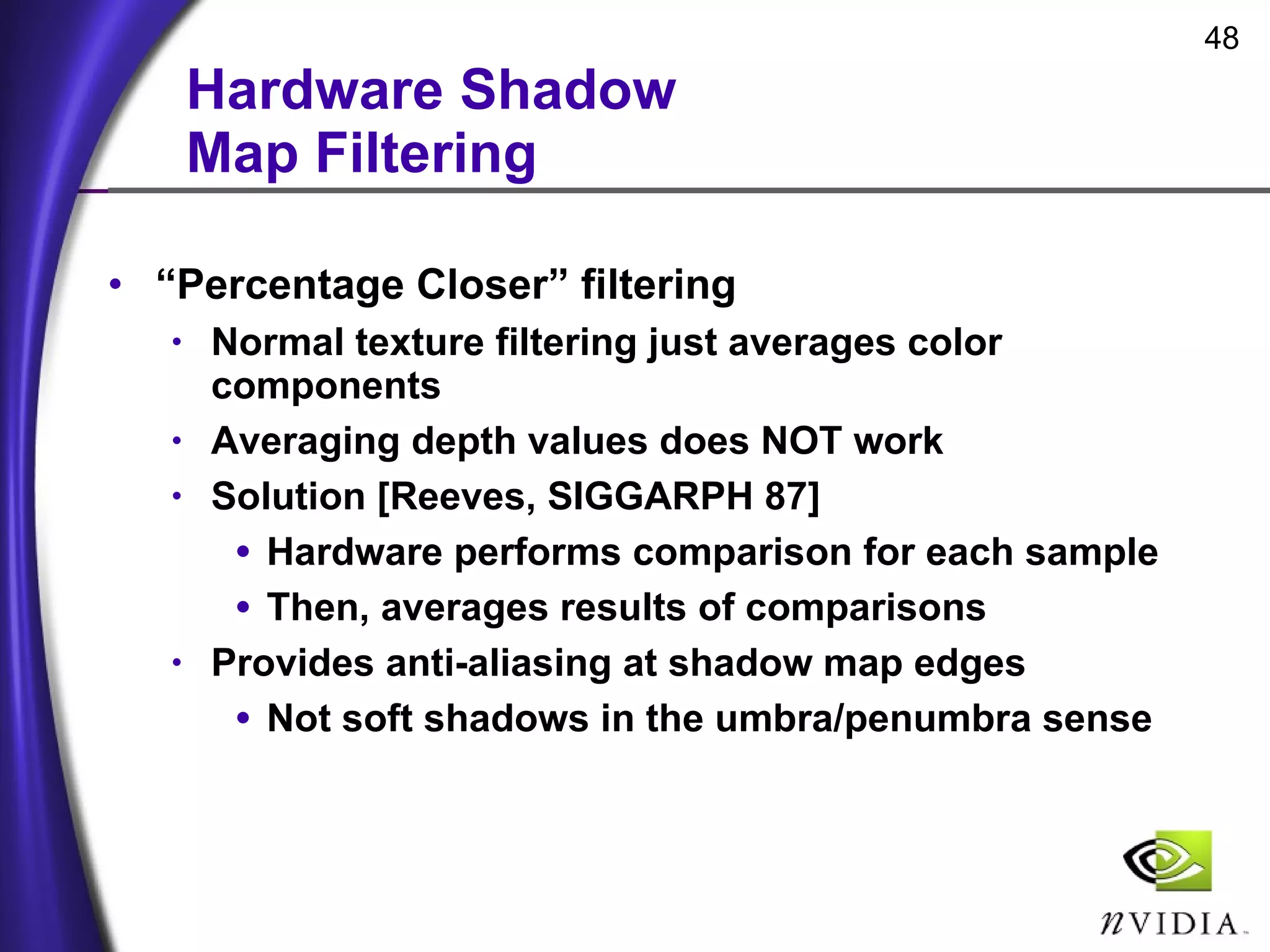 Shadow Mapping with Today's OpenGL Hardware | PPT