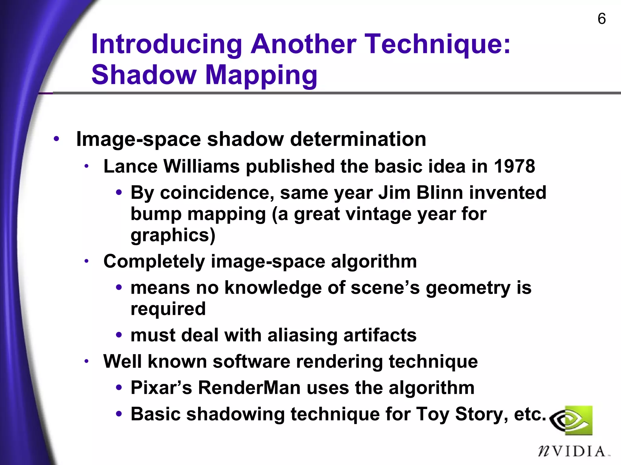 Shadow Mapping with Today's OpenGL Hardware | PPT