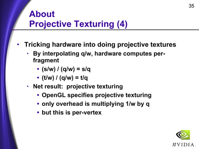 Shadow Mapping with Today's OpenGL Hardware | PPT
