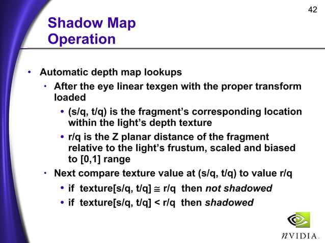 Shadow Mapping with Today's OpenGL Hardware | PPT