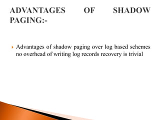 Shadow paging | PPTX