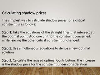 Introduction Shadow Price / Reduced Price | PPTX