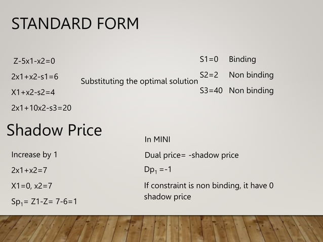 Introduction Shadow Price / Reduced Price | PPTX