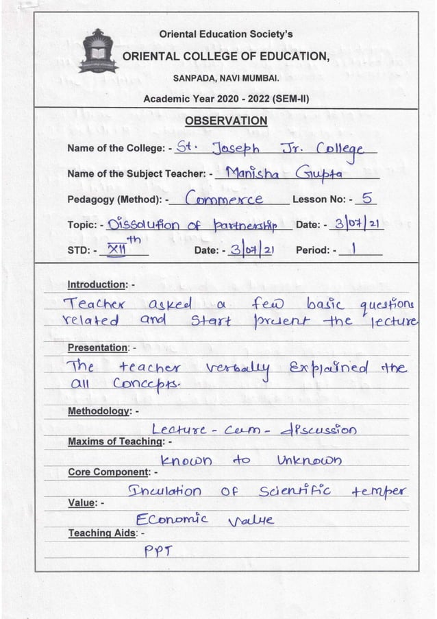 Shadow Teacher Observation.pdf | Education