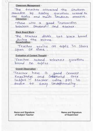 Shadow Teacher Observation.pdf | Education